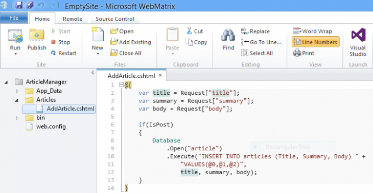 Introduction to Razor and Microsoft WebMatrix | JAMSHID HASHIMI